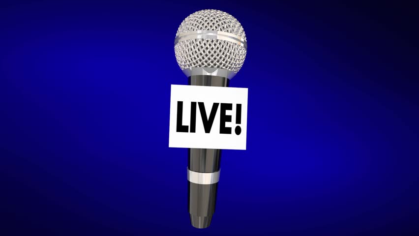 Live Report Microphone News Information Stock Footage Video (100% ...