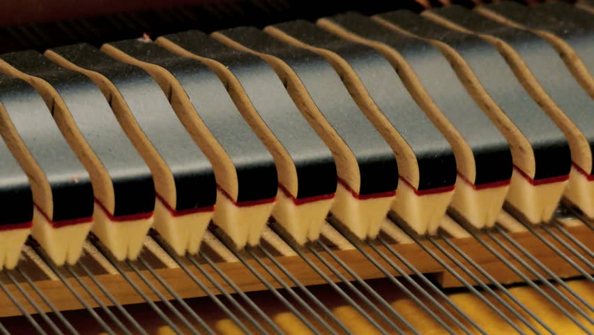 Piano Hammers Playing Keys Closeup, Stock Footage Video (100% Royalty ...