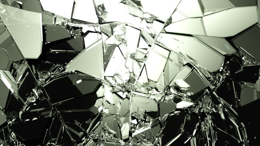 Cracked And Shattered Black Glass With Slow Motion 4?. Alpha Is ...