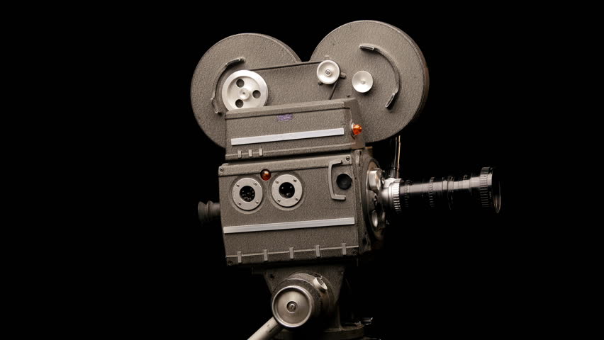 Vintage Hollywood Movie Camera in Stock Footage Video (100% Royalty ...