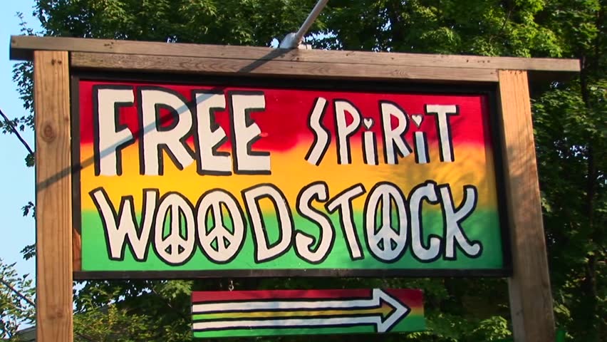 A Multi-colored Woodstock Sign in Video de stock (totalmente libre de ...