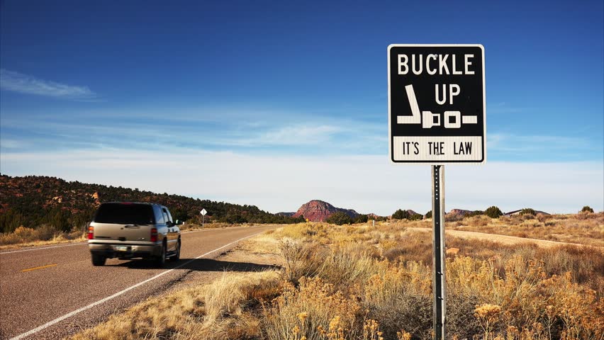 Stock Video Clip of Car passes a Buckle Up It's The | Shutterstock