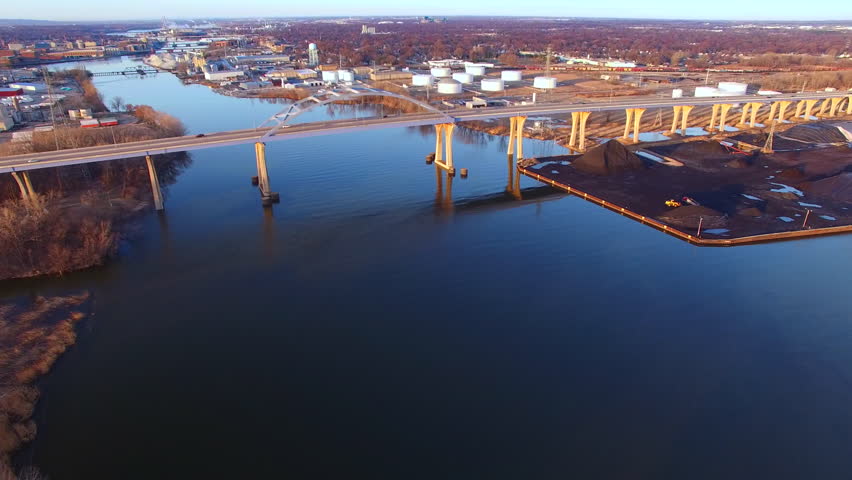 Stock Video Clip of Scenic Leo Frigo Memorial Bridge in Green ...