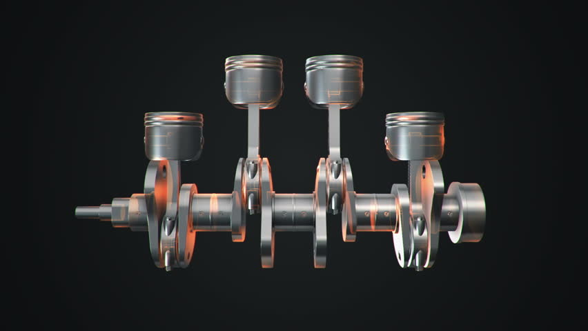 Animation Movies Of Engine Pistons On A Crankshaft. Animation Of ...