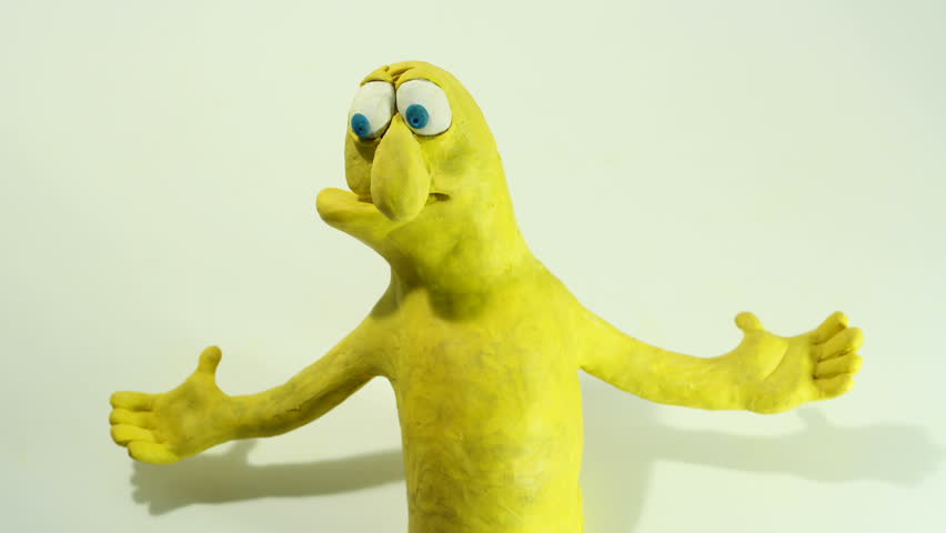 Yellow Clay Character Sighing with Stock Footage Video (100% Royalty ...