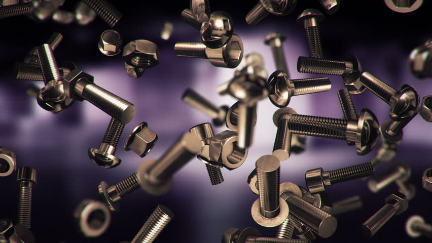 Abstract Background With Animation Of Falling Nuts, Bolts And Screws ...
