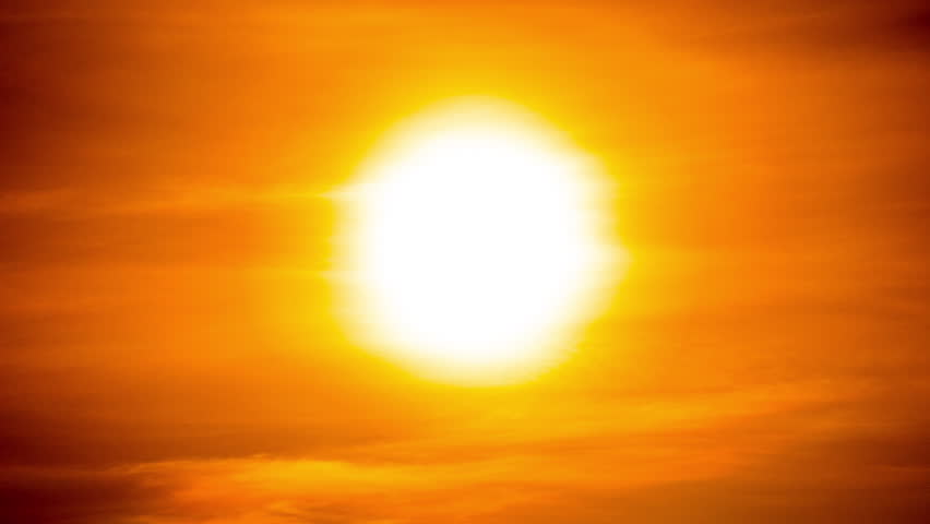 4K Vibrant Colored, Vivid Saturated Orange Natural Sunset Background ...