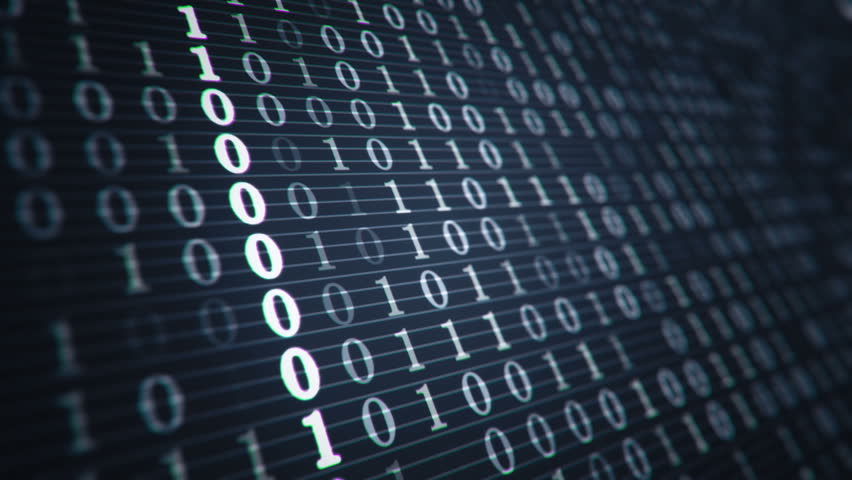Eye Looking At Binary Code. Close Up Of An Isolated Human Eye Looking ...