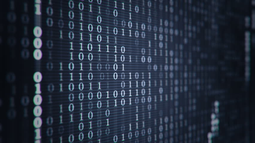 Computer Data On Screen. Computer Generated Seamless Loop Abstract ...