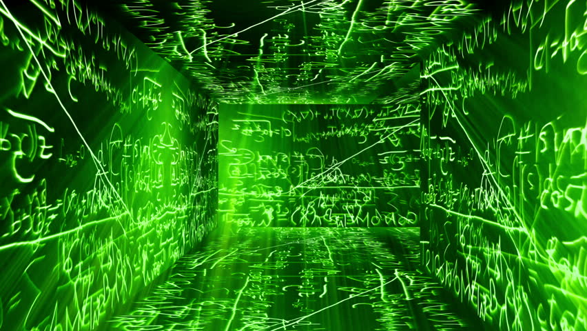Labyrinth Design With Mathematical , Physical Science Formulas Flying ...