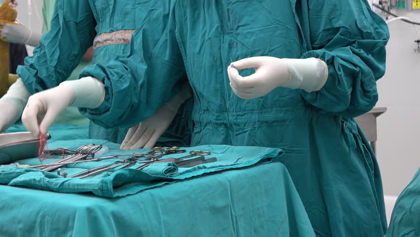 Hip Replacement. Surgeons Team Performing Hip Operation In Hospital ...