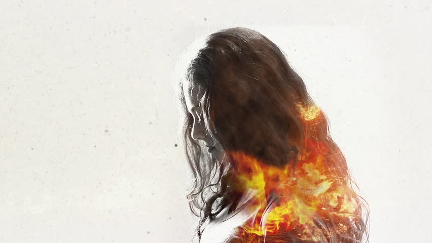 Double Exposure - Fire Hair Stock Footage Video (100% Royalty-free ...