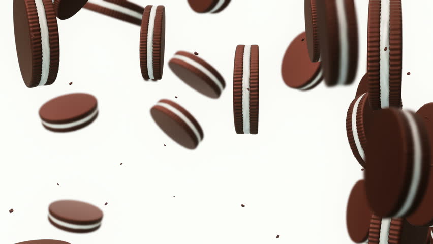 Animation of Falling Cookies with Stock Footage Video (100% Royalty ...