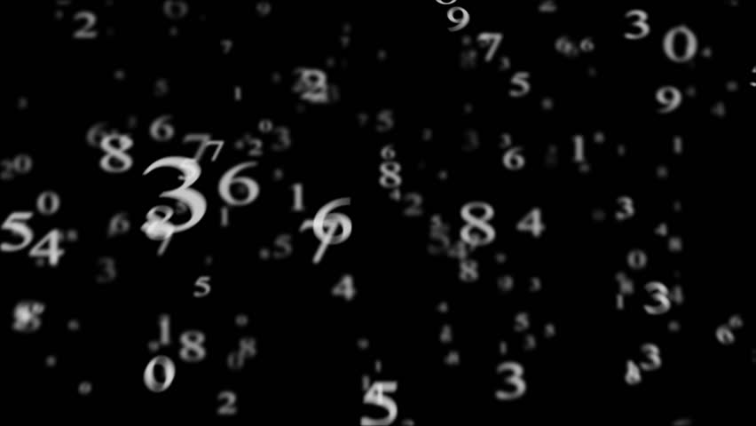 Numbers, Black Abstract Background. Numbers Flying In The Smoke, Big ...