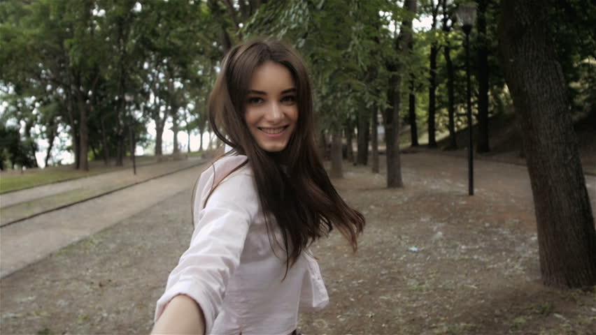 Stock video of follow me girl concept. young pretty | 17566789 ...