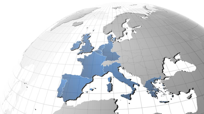 Earth Globe With Transparent Oceans And Very Detailed Texture Map. Zoom ...