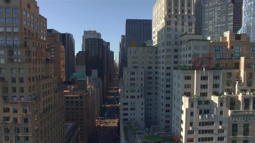 Stunning Aerial View Of Buildings Blocks And Street Traffic In The City ...