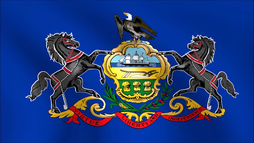 Flag of Pennsylvania with Gold Stock Footage Video (100% Royalty-free ...
