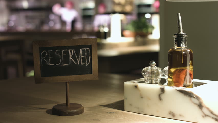 Table with a Sign Reserved Stock Footage Video (100% Royalty-free ...