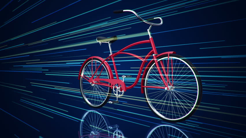 Animation Of Fast Ride On Urban Bicycle. Animation Of Seamless Loop ...