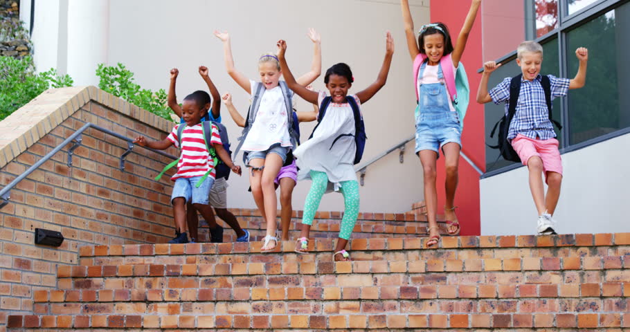 Slow Motion of School Kids Stock Footage Video (100% Royalty-free ...