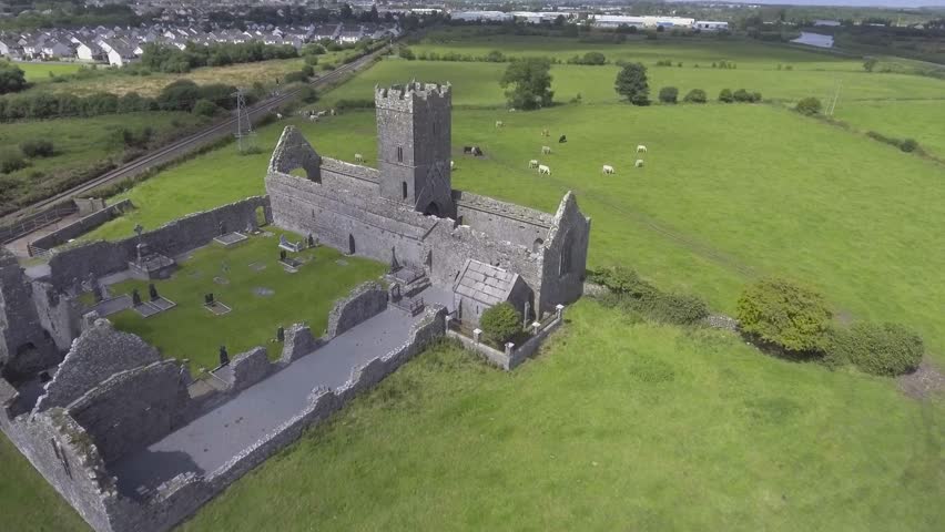 Stock video of aerial view ruins of clare abbey | 18664319 | Shutterstock
