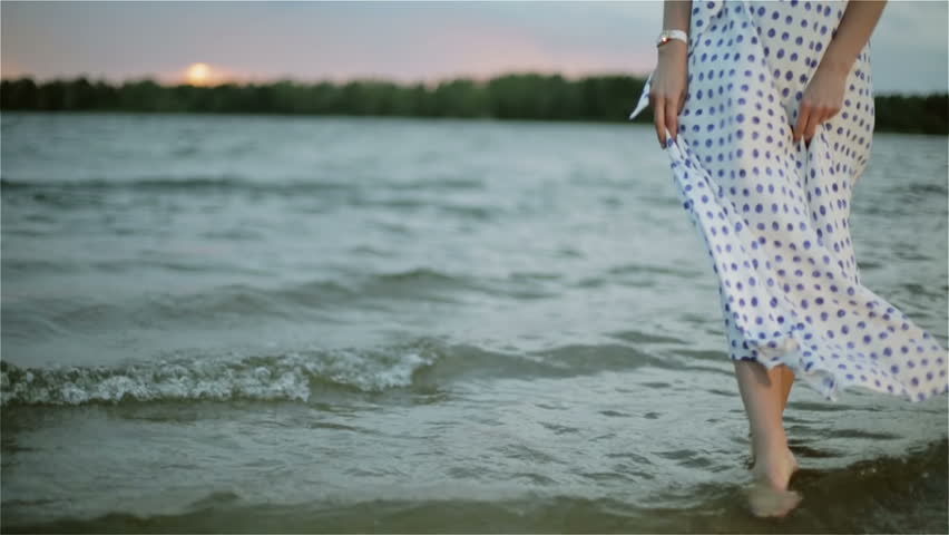 Happy Girl Having Fun At The Beach On Luxury Island At Sunset. Model ...