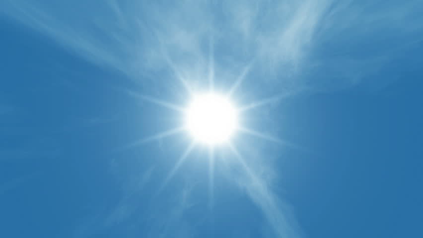 Sun Moving Across The Clear Blue Sky. HD 1080. Stock Footage Video ...