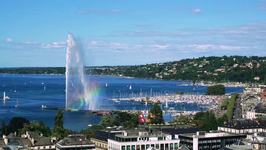 Fountain on Lake Geneva image - Free stock photo - Public Domain photo ...