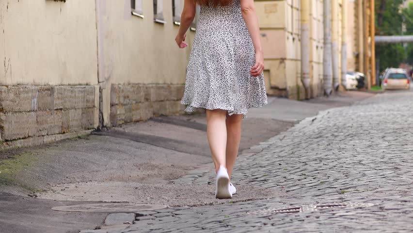 Young Woman Legs Walk Away Stock Footage Video (100% Royalty-free ...