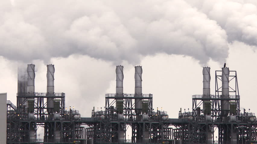 Stock Video Clip of Smoke stacks of petroleum and petro chemical ...
