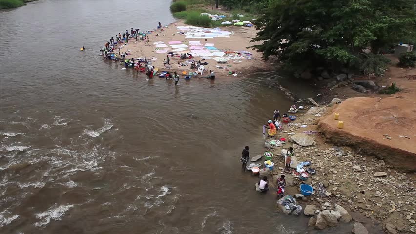 Women at the river washing clothes image - Free stock photo - Public ...