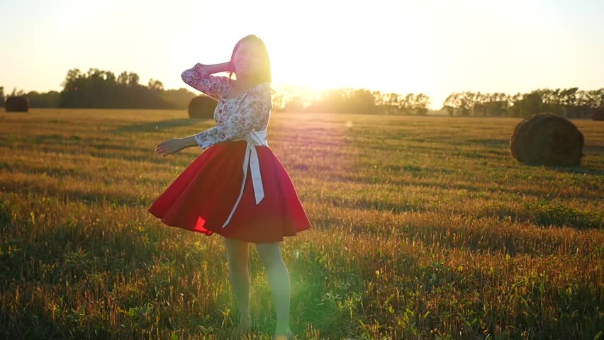 Girl Dancing at Sunset Stock Footage Video (100% Royalty-free) 19419259 ...