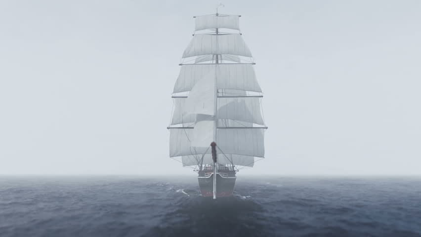 Animation: Ship Sailing in Rough Stock Footage Video (100% Royalty-free ...