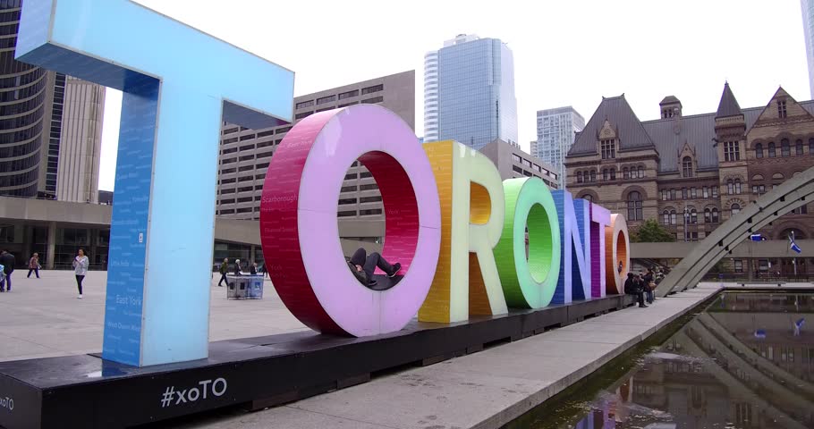 Toronto, Ontario, Canada October 2016 Iconic Toronto Sign At City Hall ...