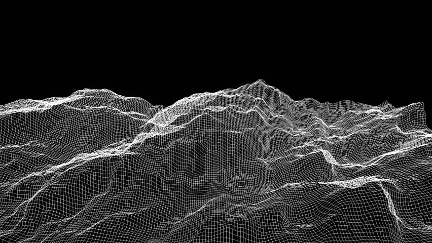 Wireframe Waves in Motion. Stock Footage Video (100% Royalty-free ...