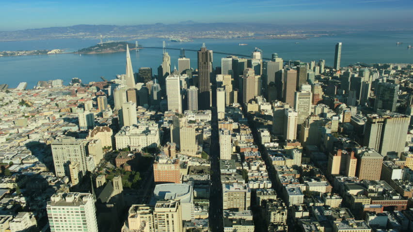 Aerial View Of The City Of San Francisco And Bay Area With Modern ...