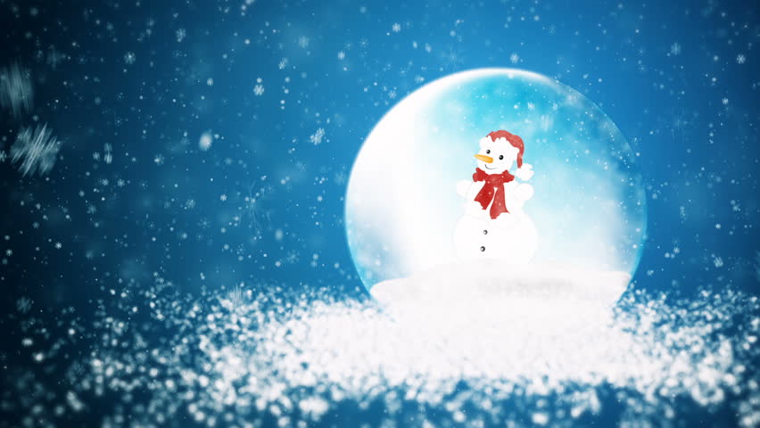 Christmas Snow Ball with Snowman Stock Footage Video (100% Royalty-free ...