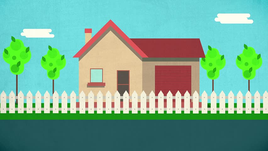 Concept Of Construction Flat Style House, Isolated On White Background ...