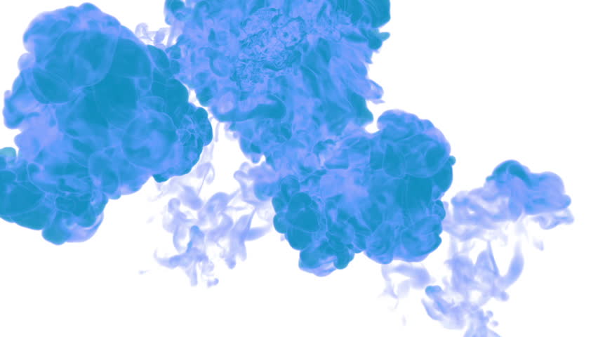 Blue Ink Drop In Water On A White Background For Effects. 3d Render ...