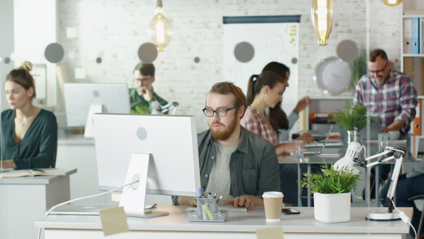 Life Of A Busy Creative Bureau. Diverse Cast Of People Solving Problems ...