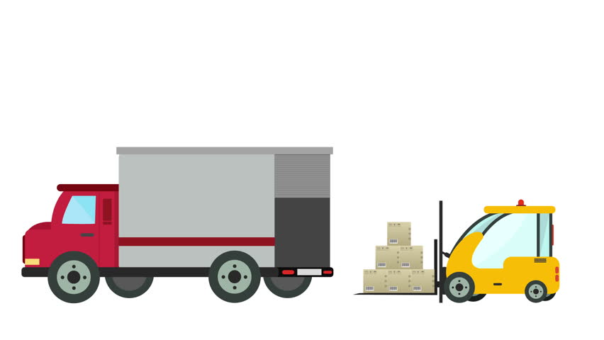 Automatic Delivery Of Goods On Truck, Loading Goods, Internet Of Things ...