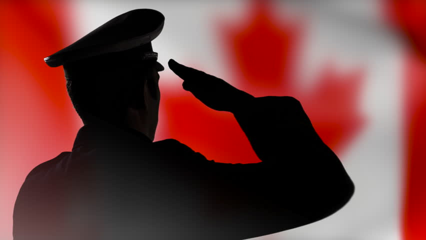 Стоковое видео на тему «4K Canadian Flag Salute, Soldier Patriot ...