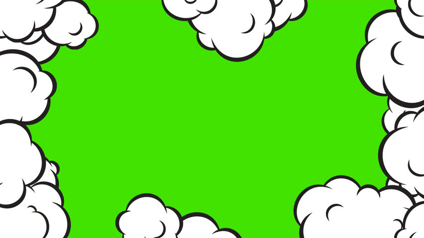 Cartoon Pop Art Clouds Animation Frame. HD Motion Design On Yellow ...