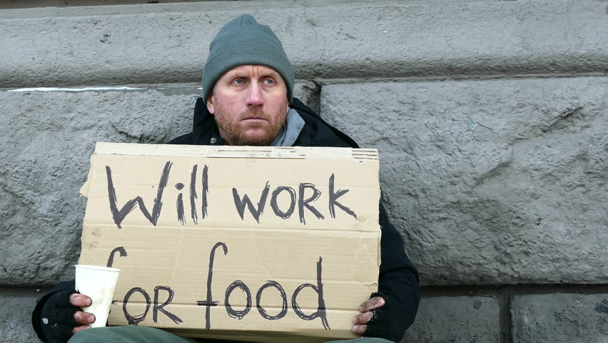 Stock Video Clip of Adult homeless despair man looks | Shutterstock
