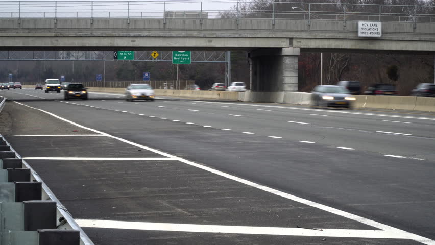 Slow Motion Traffic On Long Island Expressway During Rush Hour Commute ...