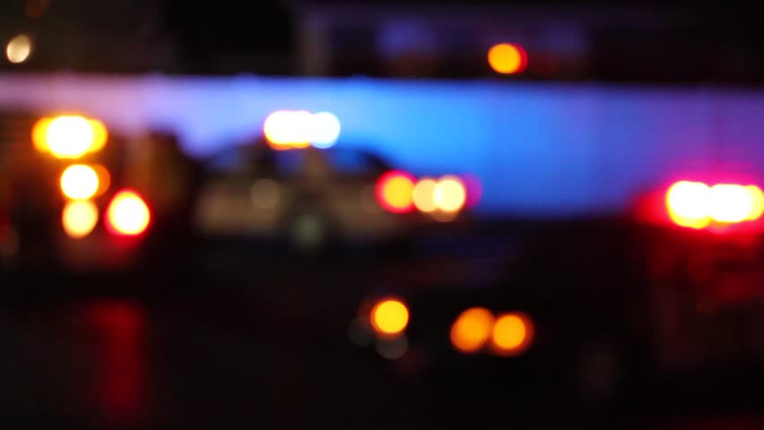 Shot Of Blurred Police Lights On Top Of A Patrol Car At Night PAL Video ...