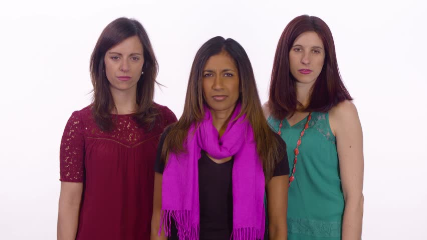 Three Woman Bully the Viewer. Stock Footage Video (100% Royalty-free ...