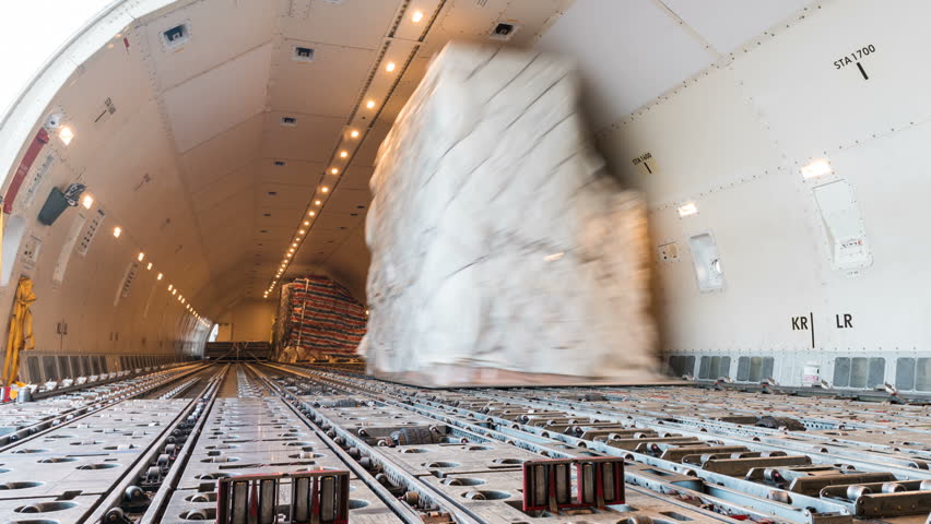 Time Lapse Unloading Cargo Inside Stock Footage Video (100% Royalty ...