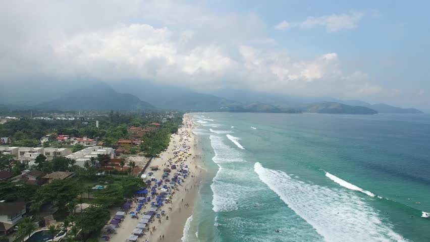 Aerial View Beach In Maresias In Sao Paulo, Brazil Stock Footage Video ...